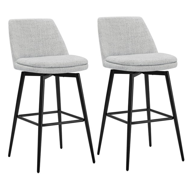 CHITA 30 inch Counter Height Swivel Bar Stools Low Back Set of 3, Metal ...