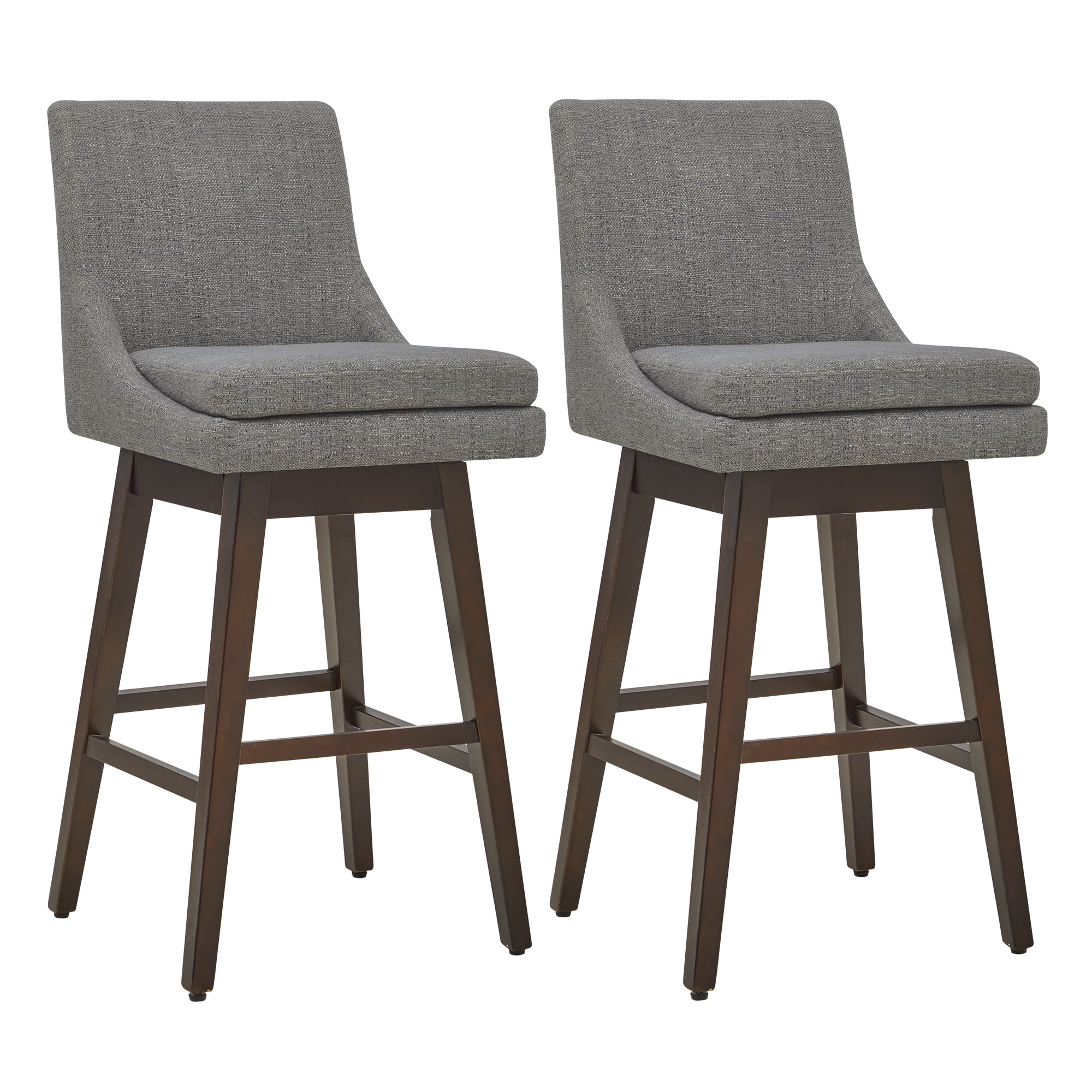 CHITA 30 inch Upholstered Swivel Fabric Counter Bar Stools with Back ...