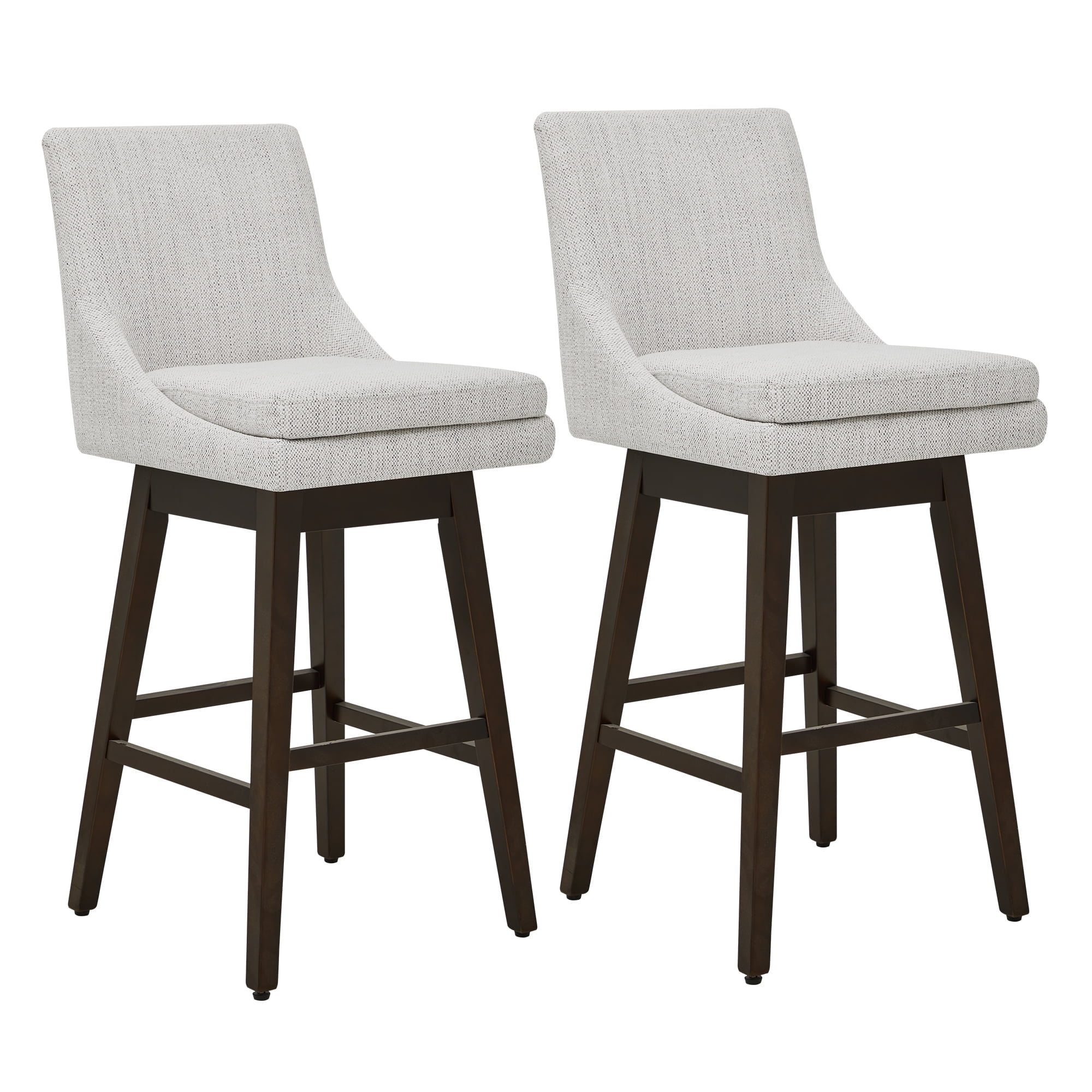 CHITA Modern 30 inch Upholstered Swivel Fabric Bar Stools with Back ...
