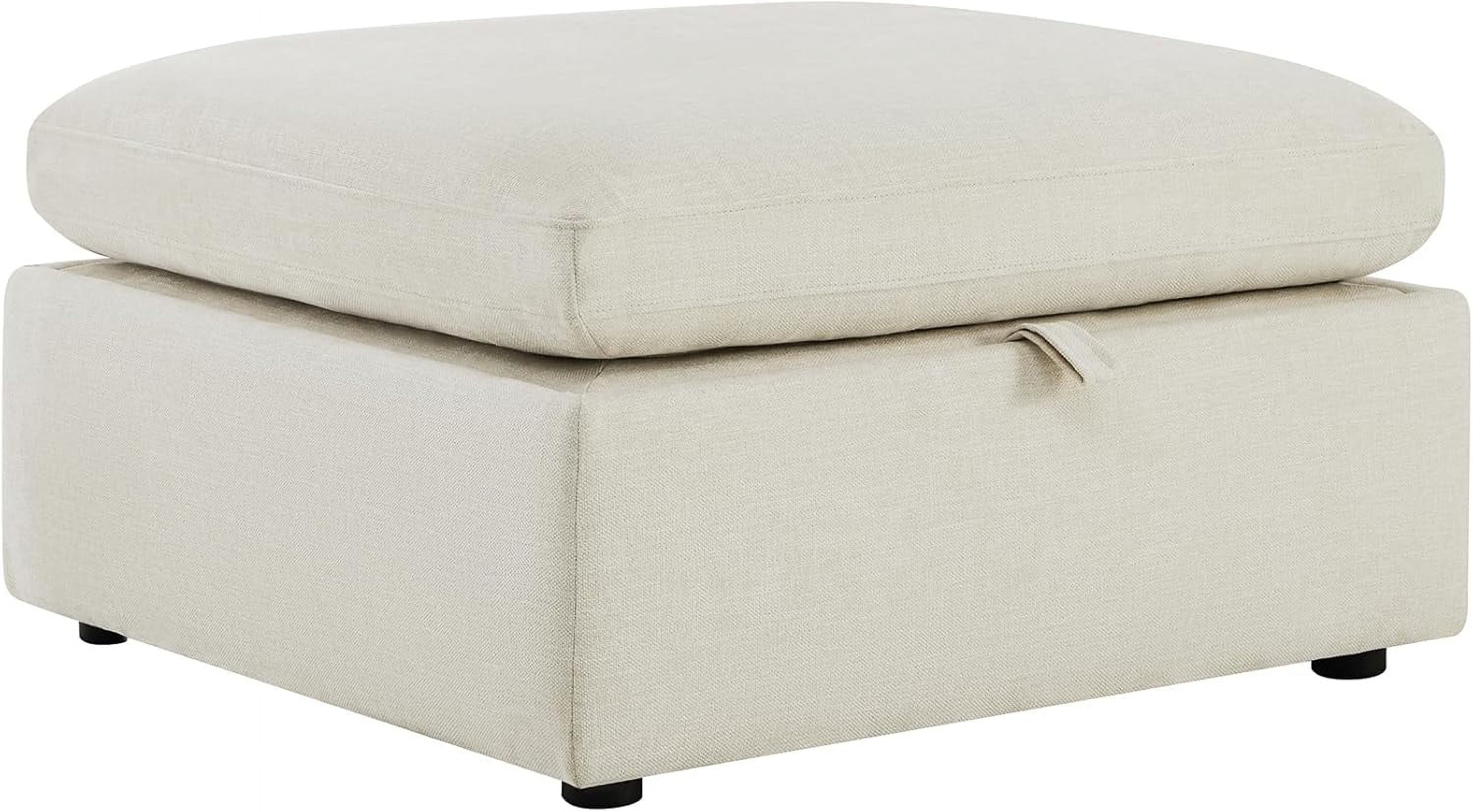 CHITA 34 Inch Upholstered Square Modular Storage Ottoman for Sectional ...