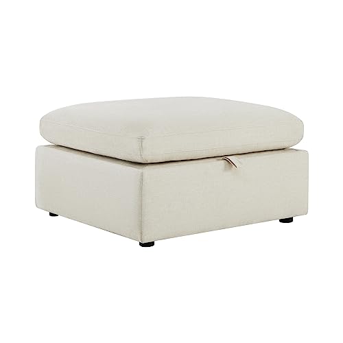 CHITA 34 Inch Upholstered Square Modular Storage Ottoman for Sectional ...