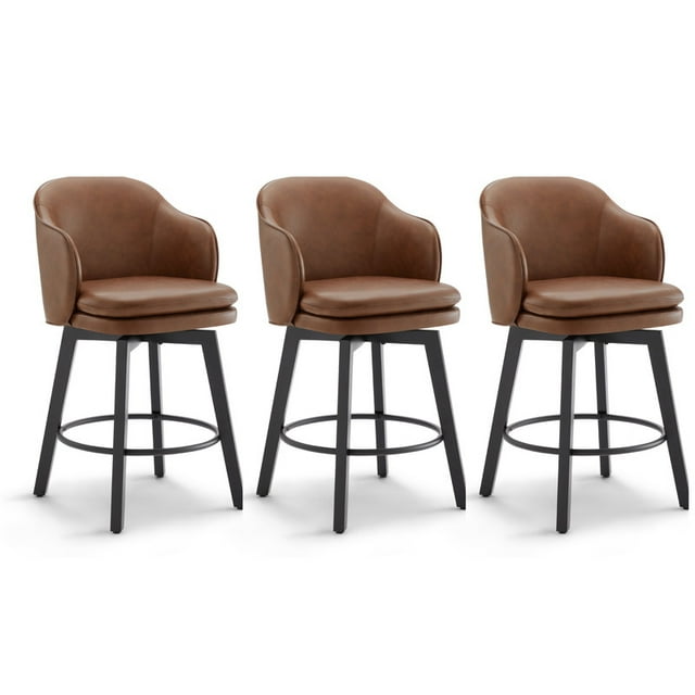 CHITA Modern Swivel Counter Height Bar Stools with Arm Set of 3 ...