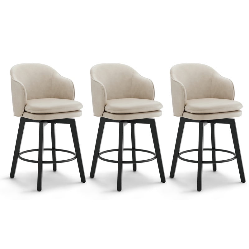 CHITA Modern Swivel Counter Height Bar Stools with Arm Set of 3 ...