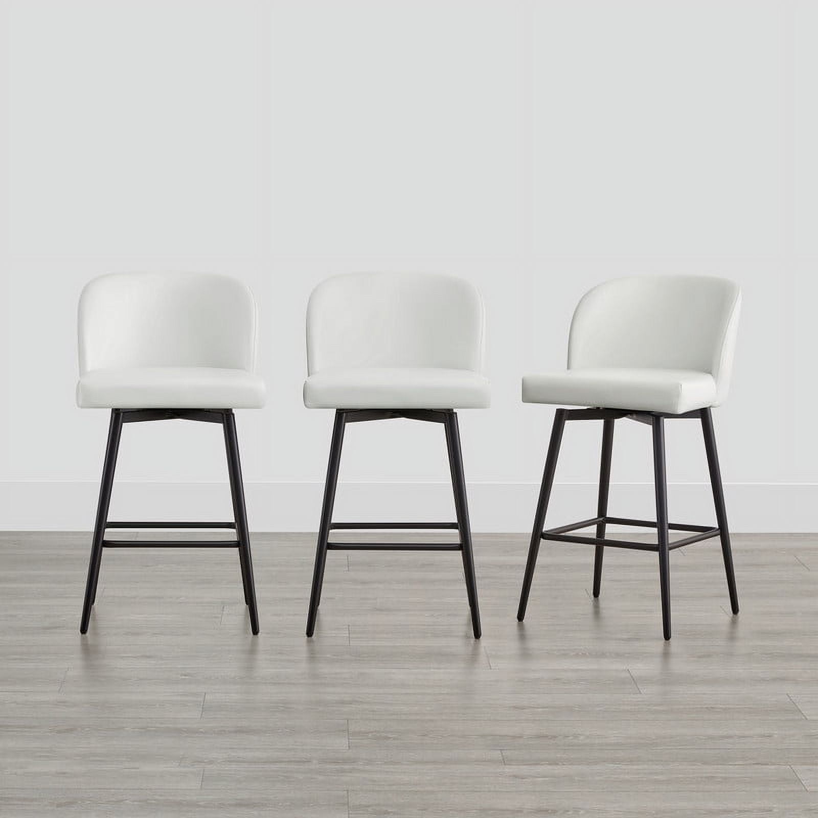 CHITA 27" Swivel Upholstered Counter Bar Stools with Back & Metal Legs ...