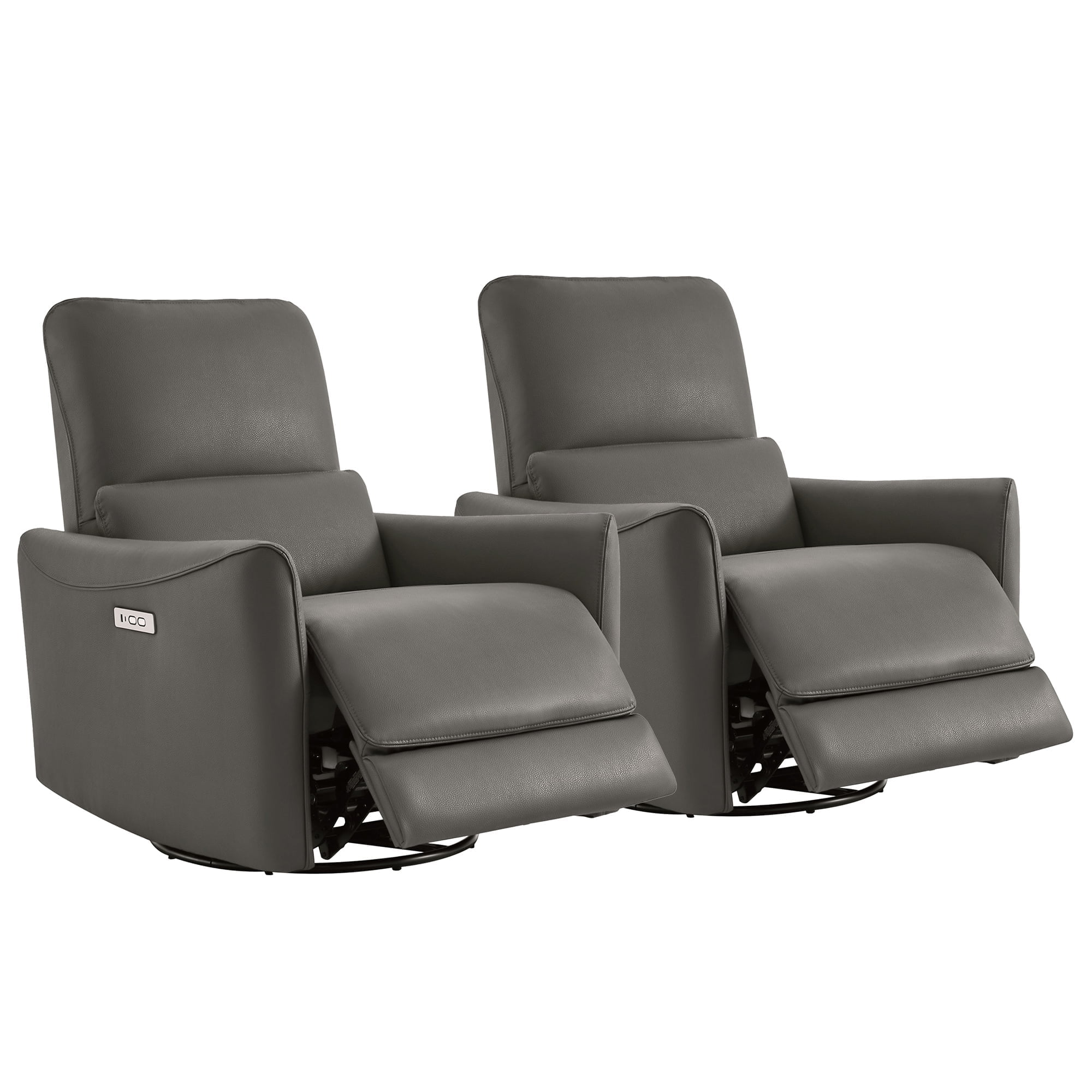 CHITA Electric Power Recliner Swivel Glider Set of 2, Upholstered Faux ...