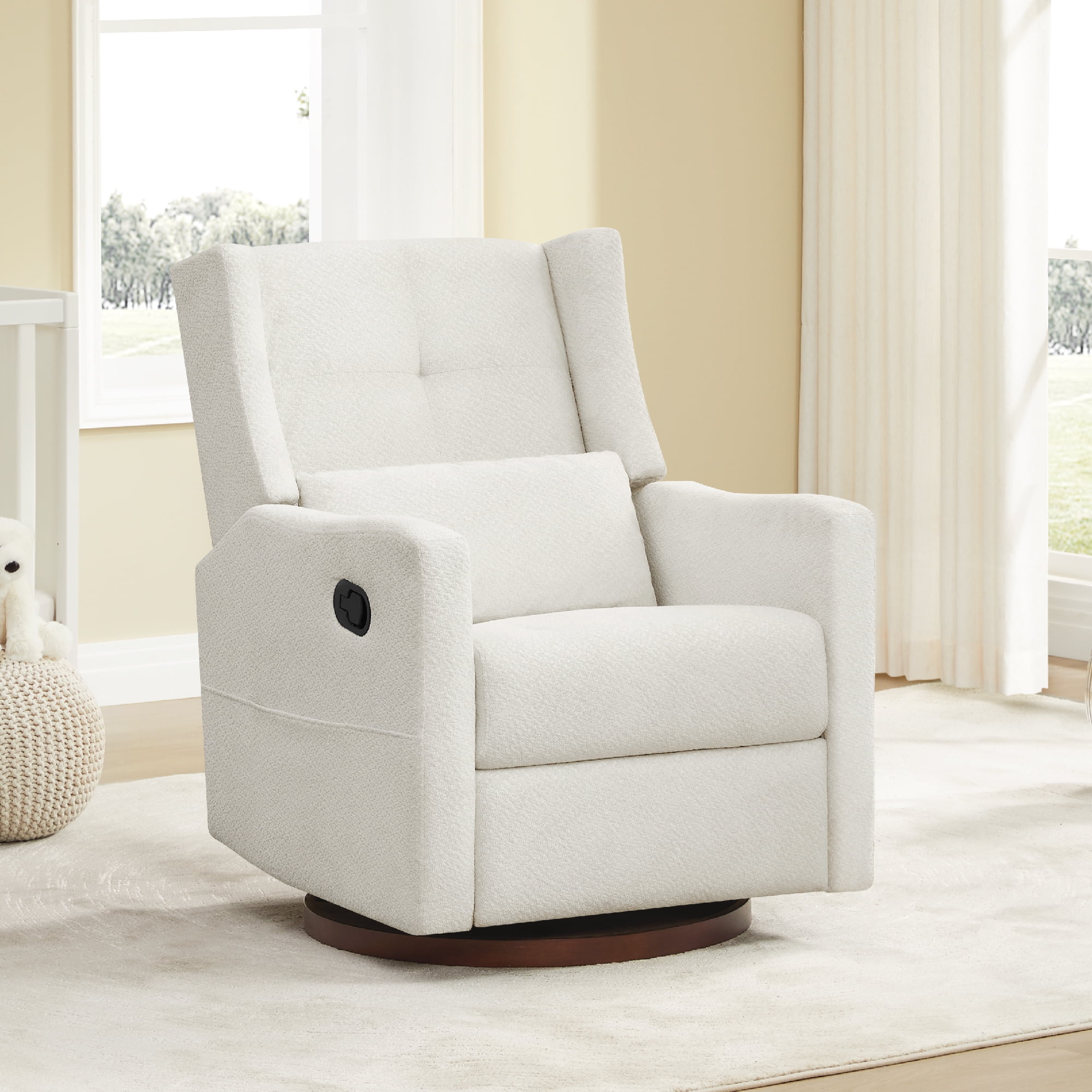CHITA Manual Swivel Glider Recliner 360°Swivel Fabric Recliner Sofa for ...