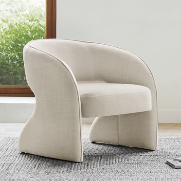 CHITA Swivel Fabric Accent Chair with Open Back&Wood Base,Modern ...