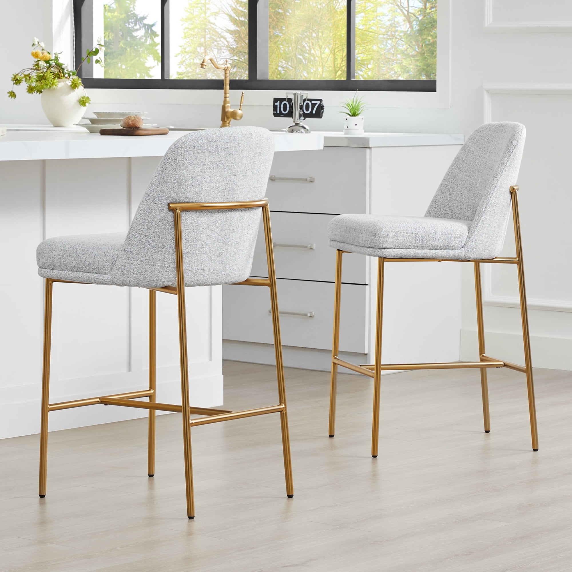 CHITA 27 inch Modern Counter Height Bar Stool Set of 2, with Back ...