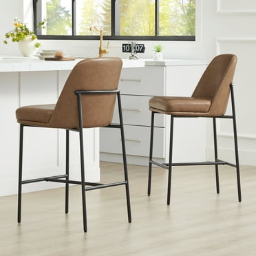 CHITA 26" Swivel Counter Height Bar Stools Set of 2 Wood Barstools with ...