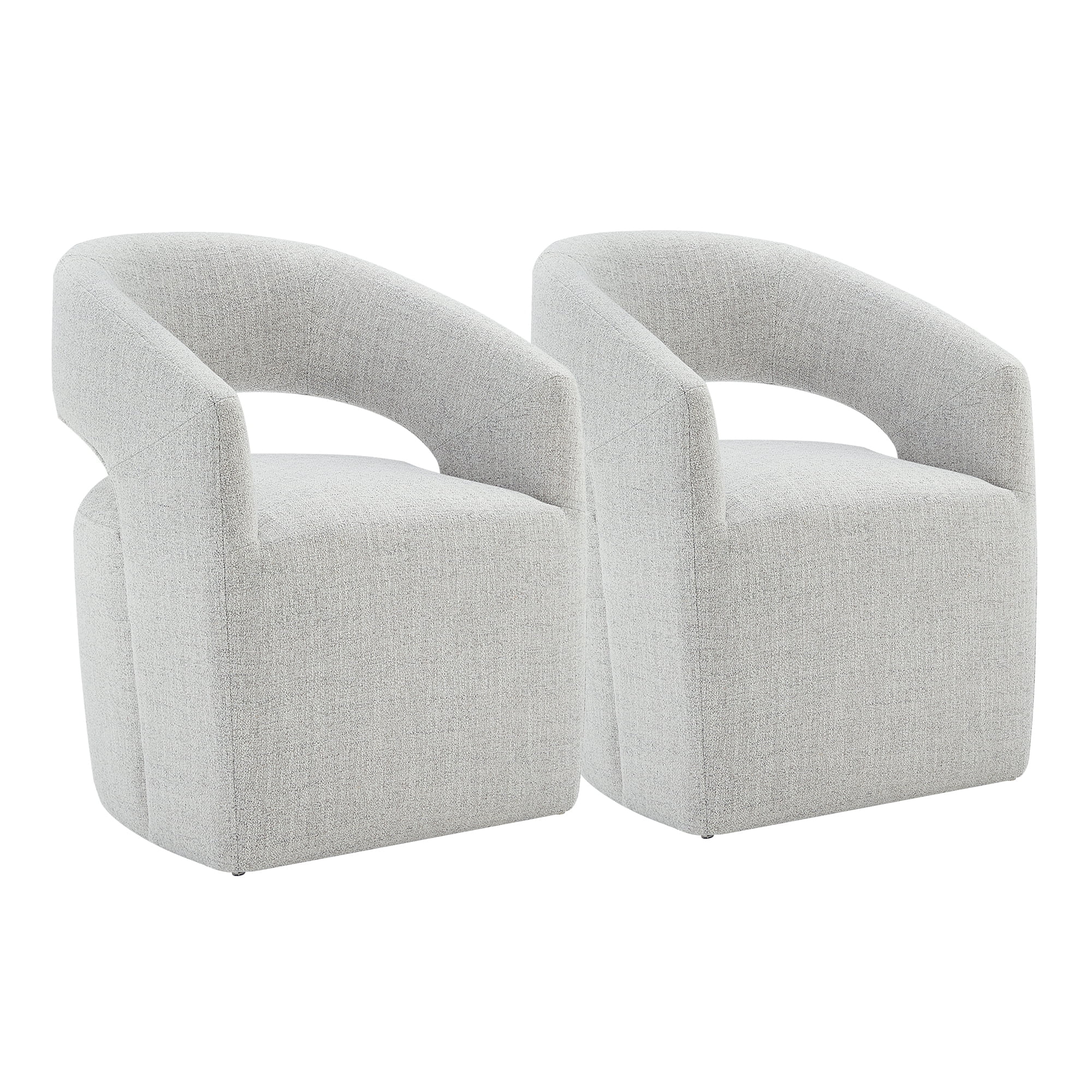 CHITA Wooden Modern Dining Chair Set of 2, Upholstered with Caster ...