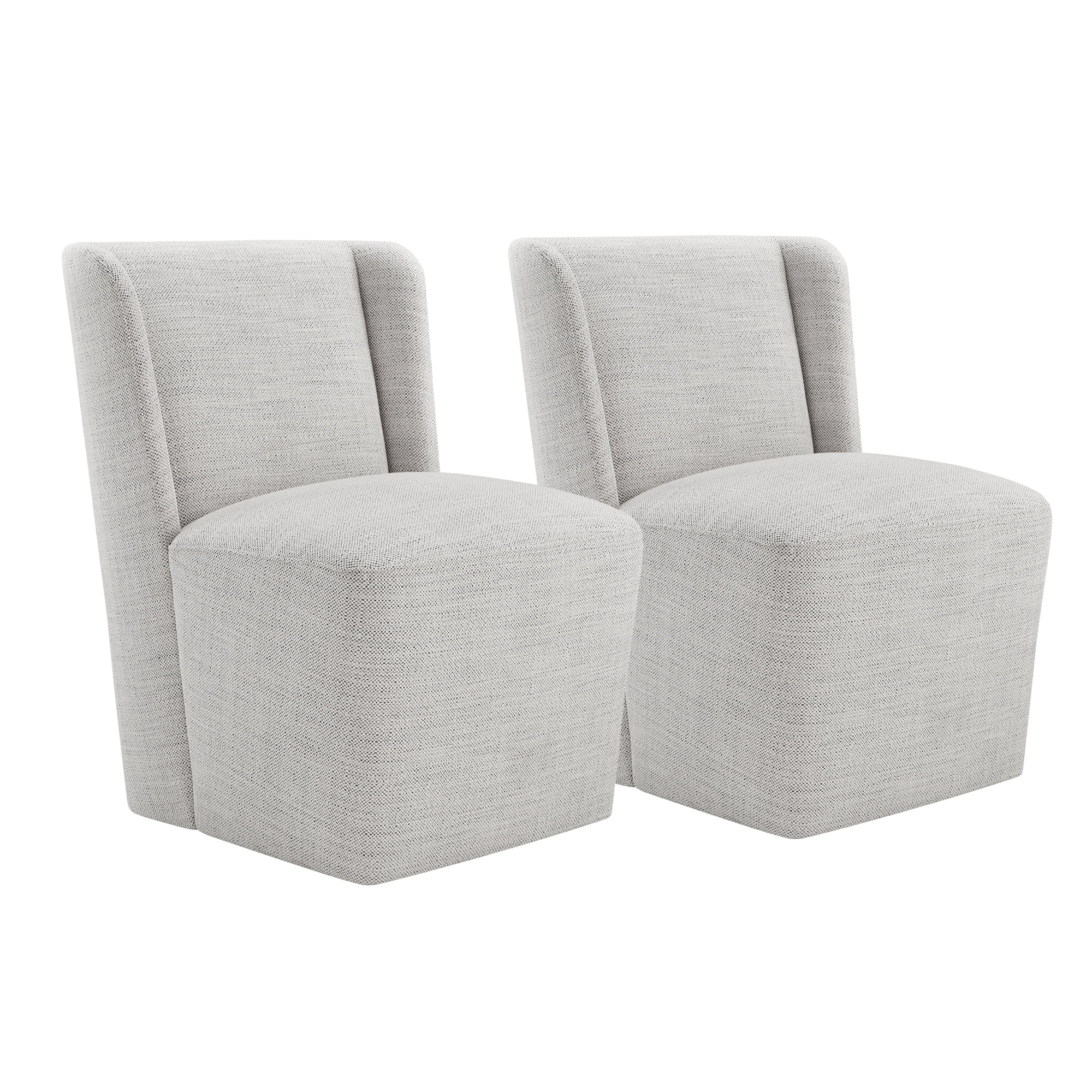 CHITA Modern Dining Chair with Casters Set of 2, Upholstered Dining ...