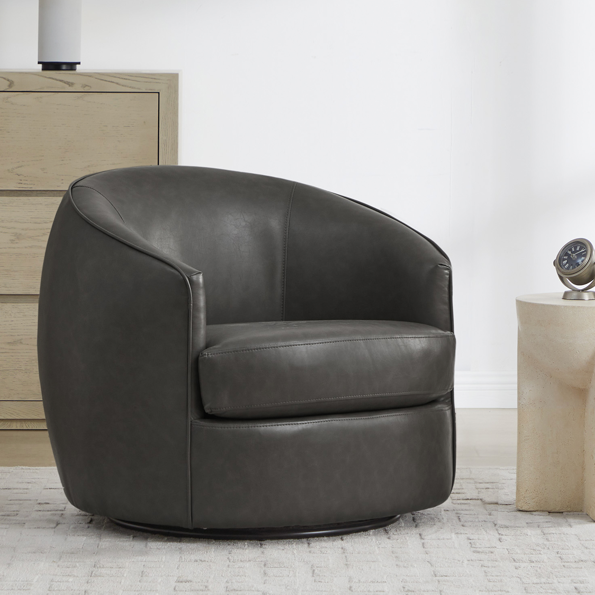 CHITA Modern Swivel Accent Chairs, Round Barrel Chair for Living Room ...