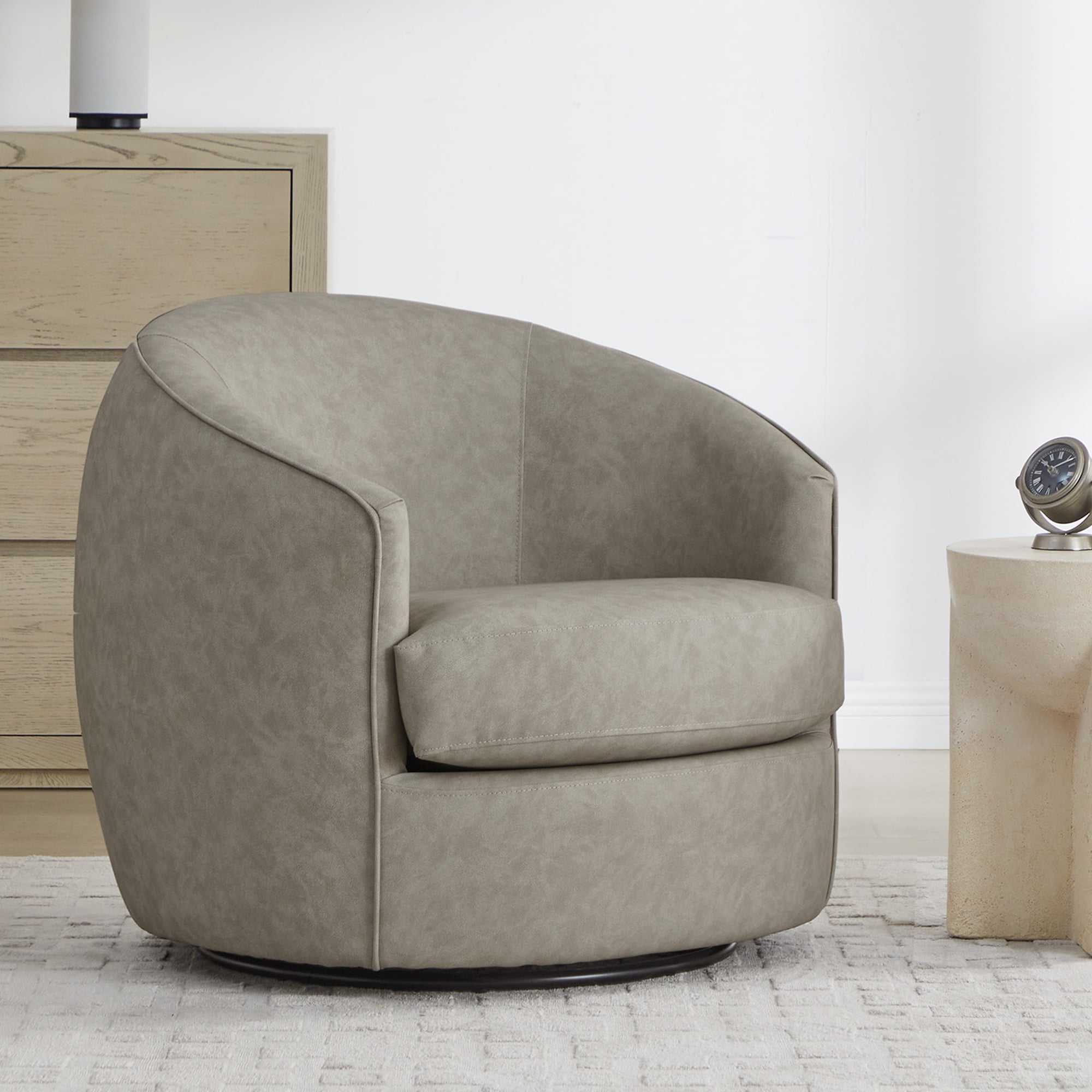 CHITA Modern Swivel Accent Chairs, Round Barrel Chair for Living Room ...