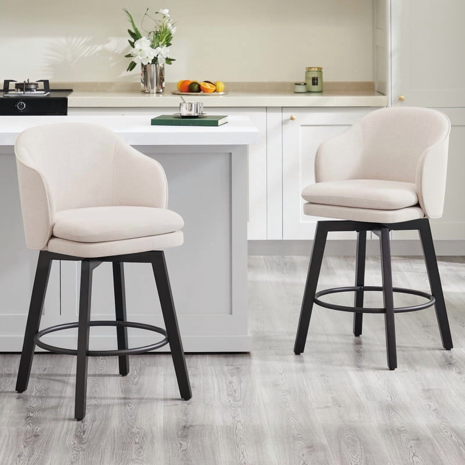 CHITA Modern Swivel Counter Height Bar Stools with Arm, Set of 2 ...