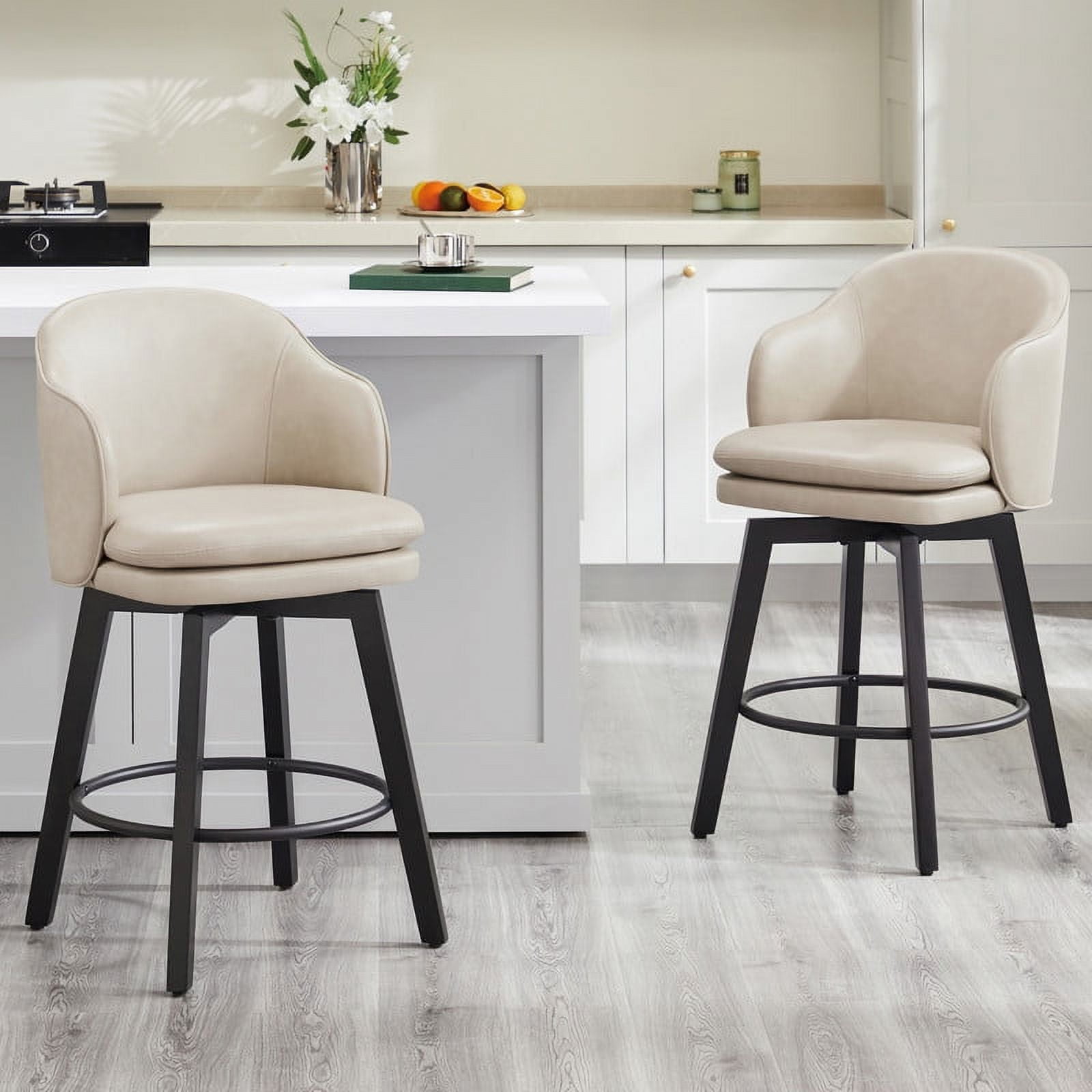 CHITA Modern Swivel Counter Height Bar Stools with Arm Set of 2 ...