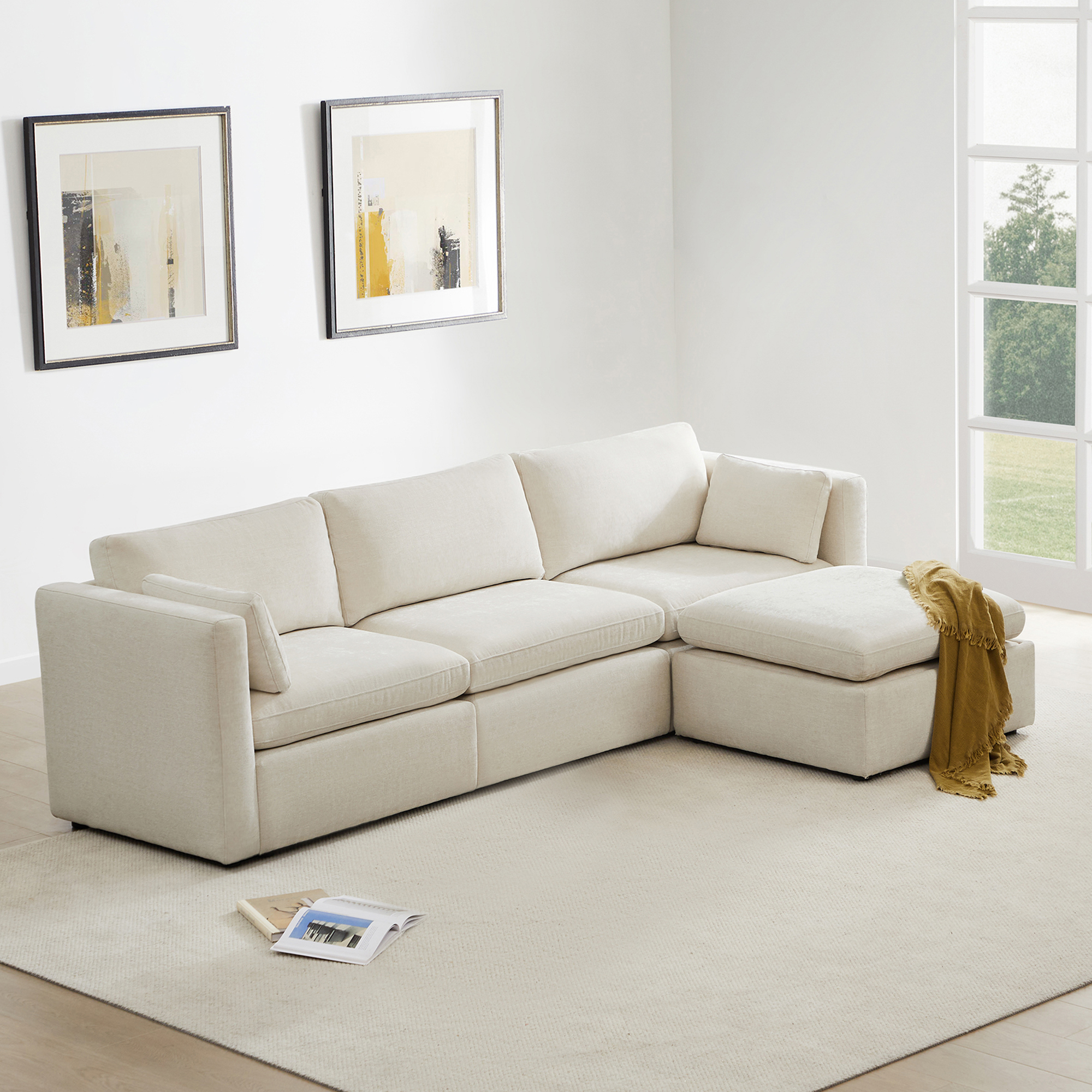 Modular Sectional Sofa,L Shaped Sectional Couch with Storage Seat,3 ...