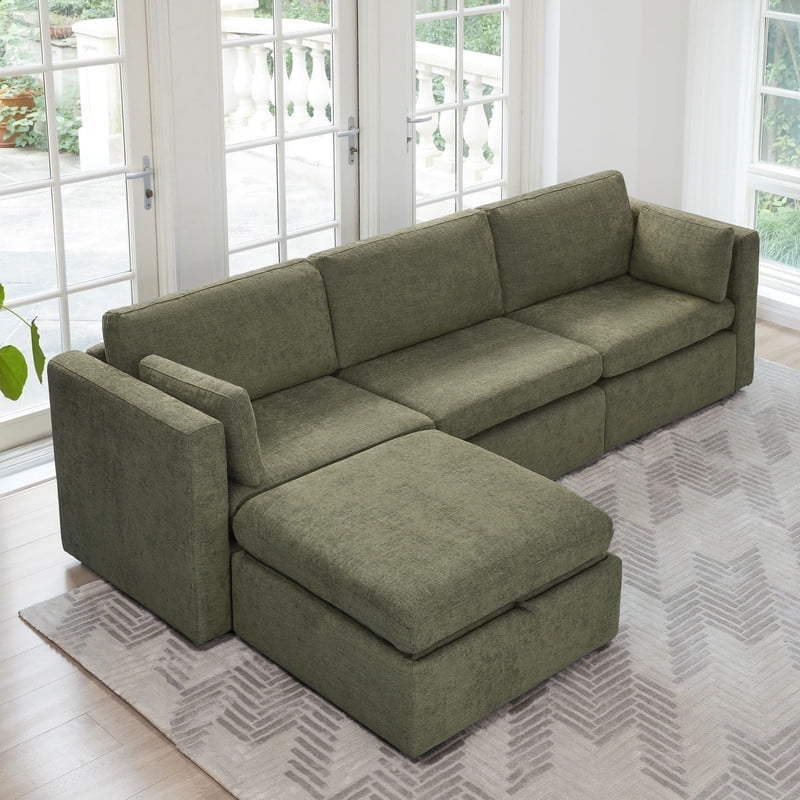CHITA Oversized Modular Sectional Sofa Set with Storage Ottoman,Extra ...