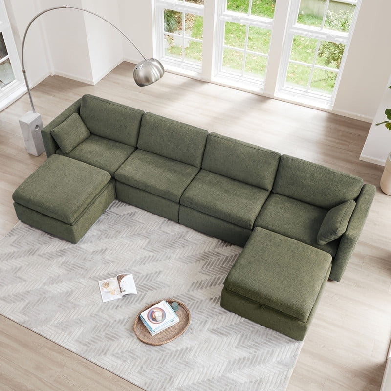 CHITA Oversized Modular Sectional Sofa Set with Storage Ottoman,Extra ...