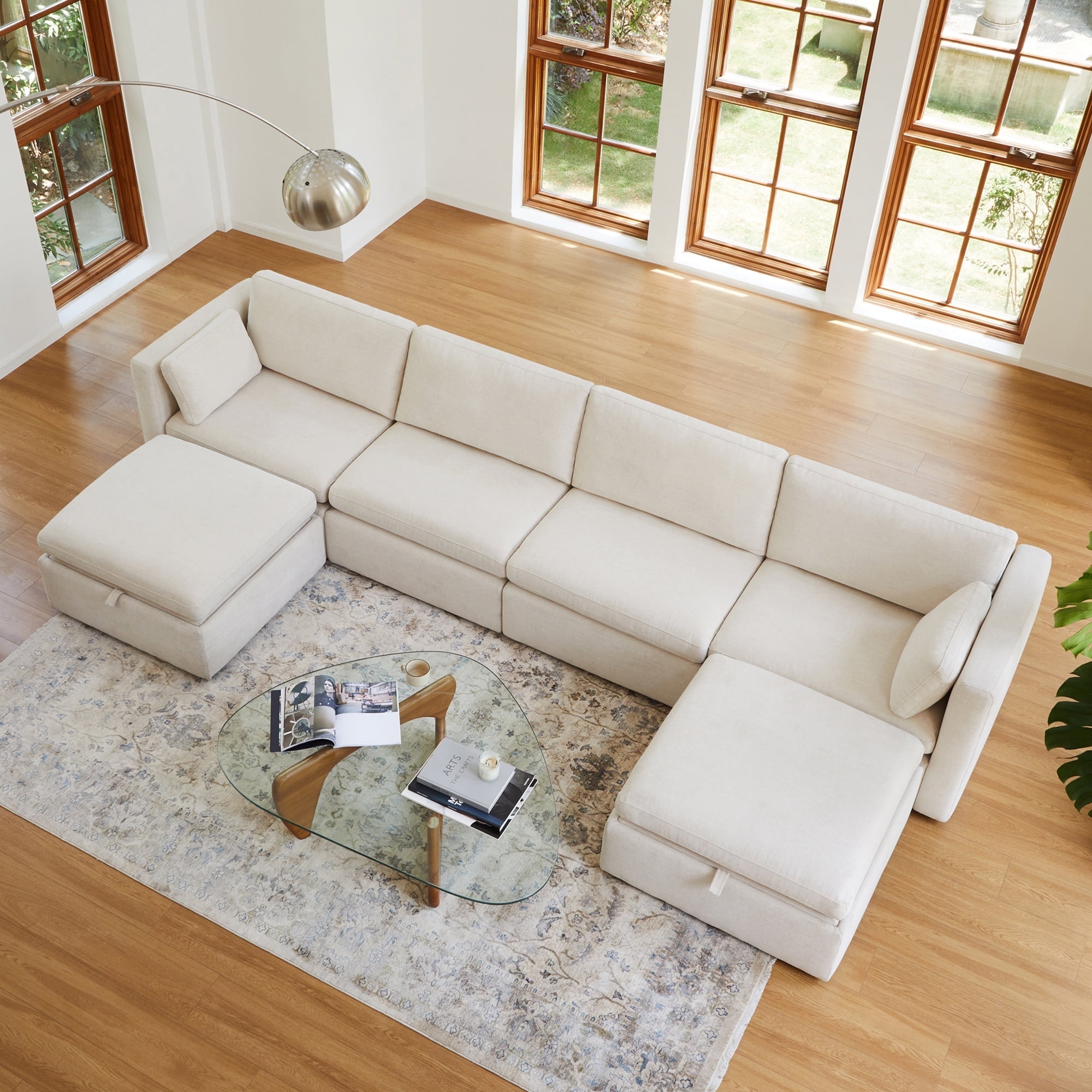 CHITA Oversized Modular U Shape Sectional Sofa Set With Storage Ottoman