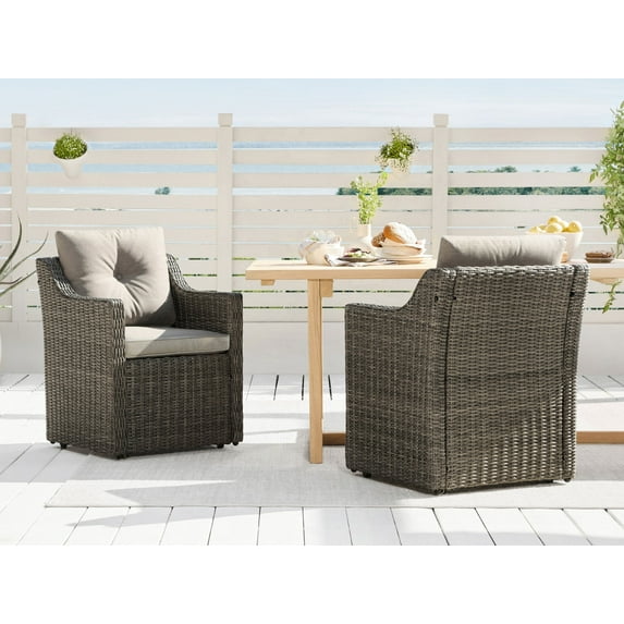 CHITA Patio Dining Chair Set with Hidden Casters - Walmart.com