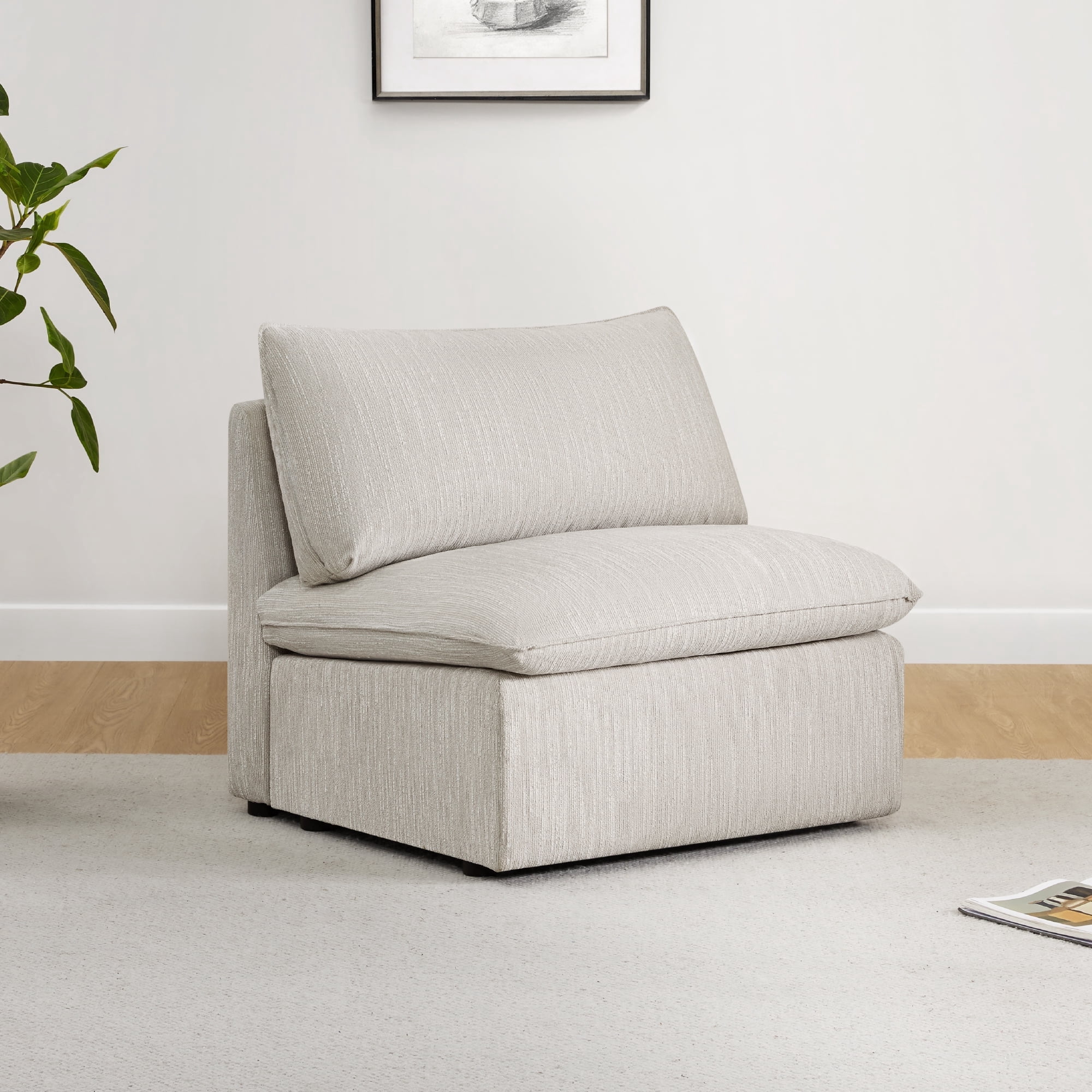 CHITA Sectional Couches Modular Sofa for Living Room, 1 Armless chair ...