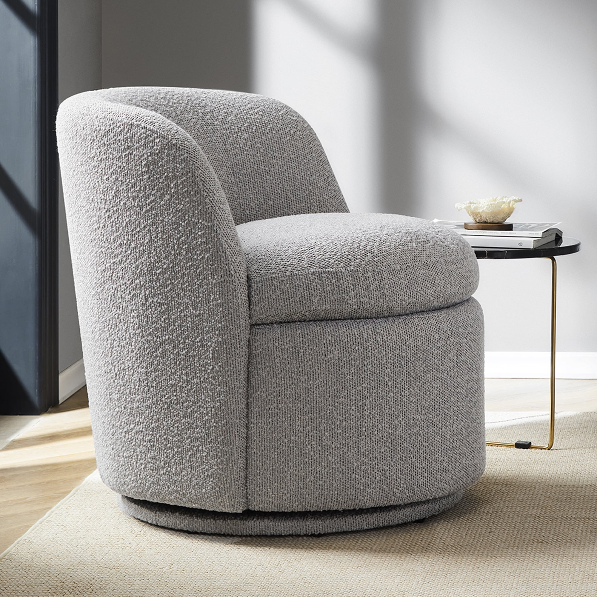 CHITA Swivel Accent Chair Armchair, Round Barrel Chairs in Fabric for ...