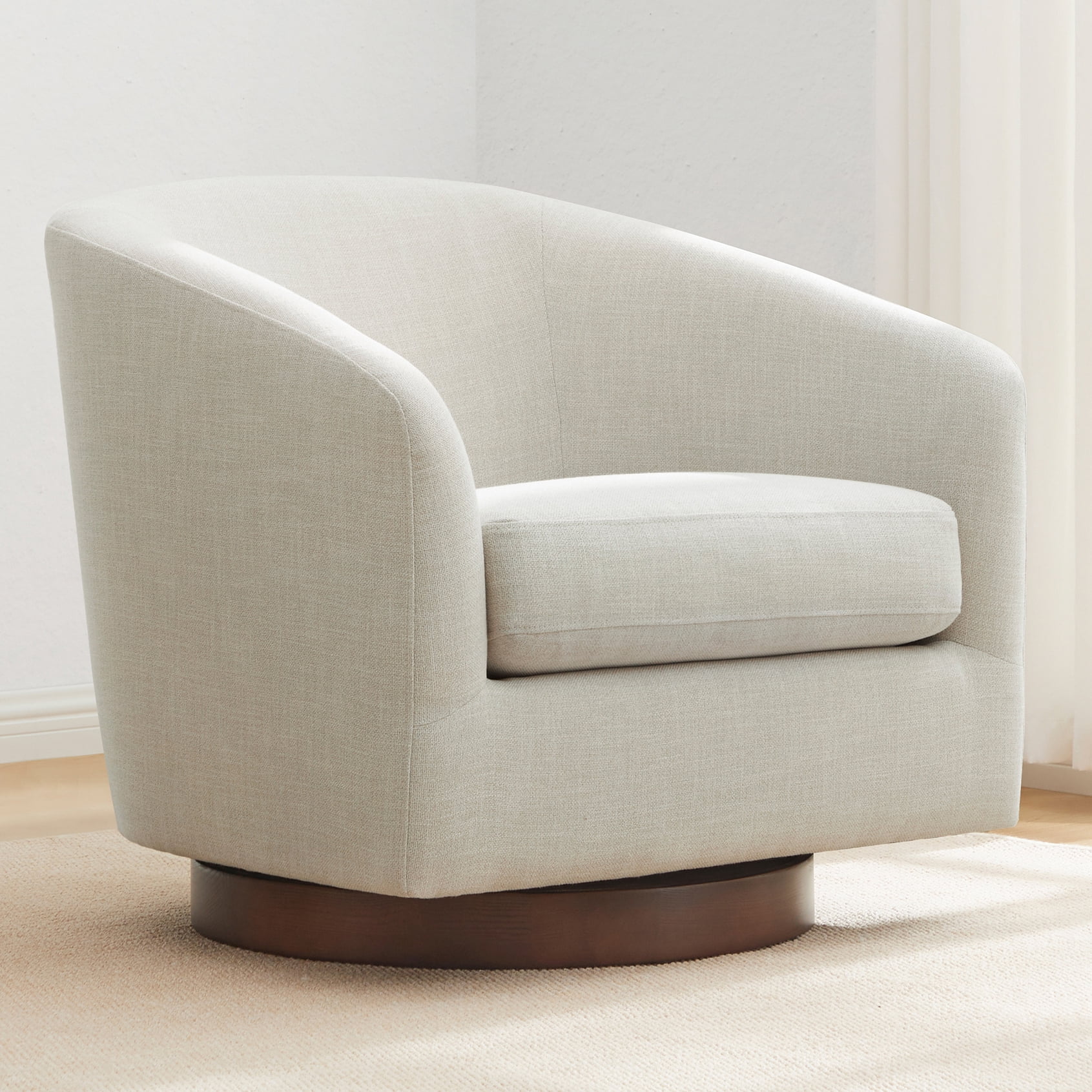 CHITA Swivel Accent Chair Fabric, Round Barrel Arm Chair Living Room ...