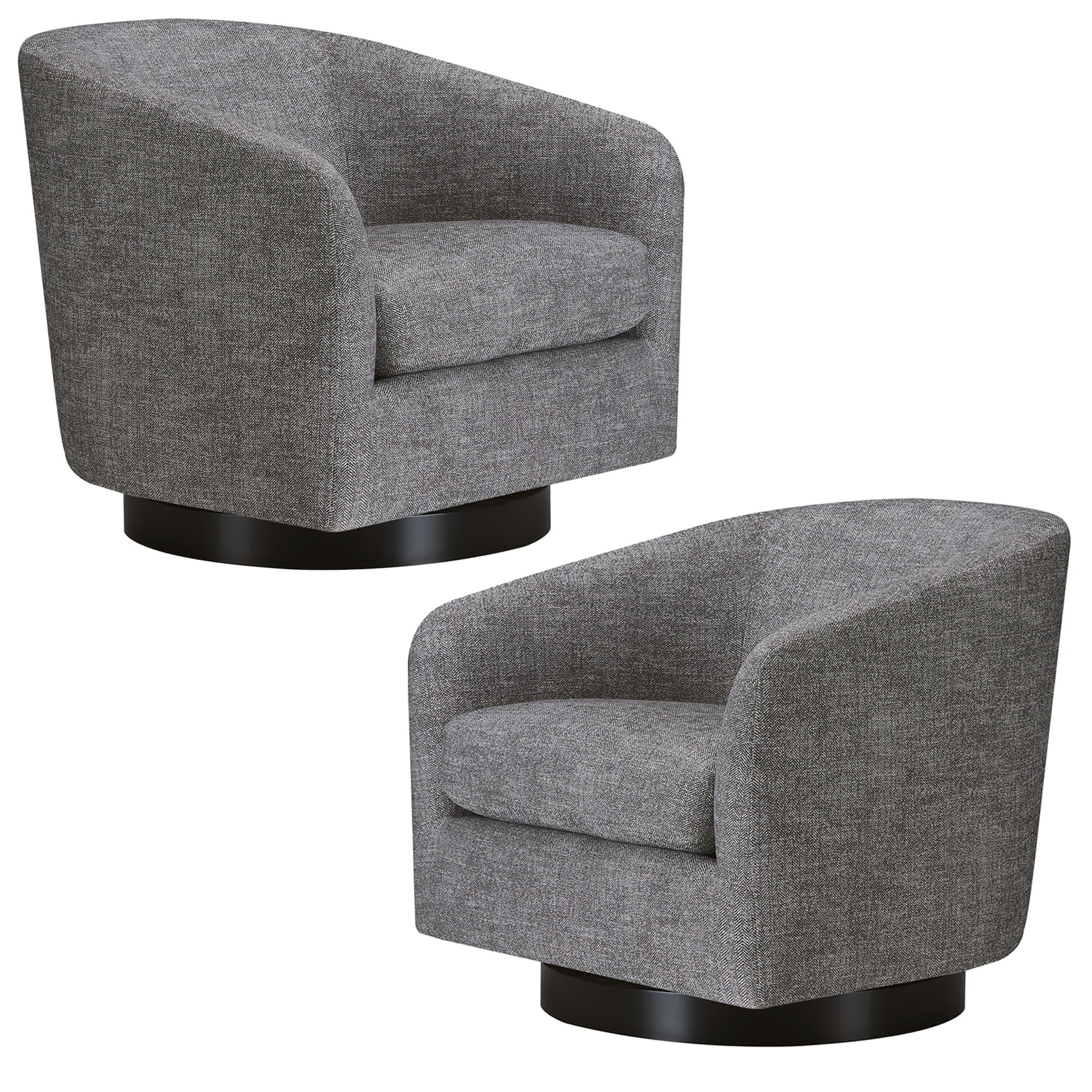 CHITA Modern Swivel Accent Chair Set of 2, Fabric Barrel Arm Chair ...
