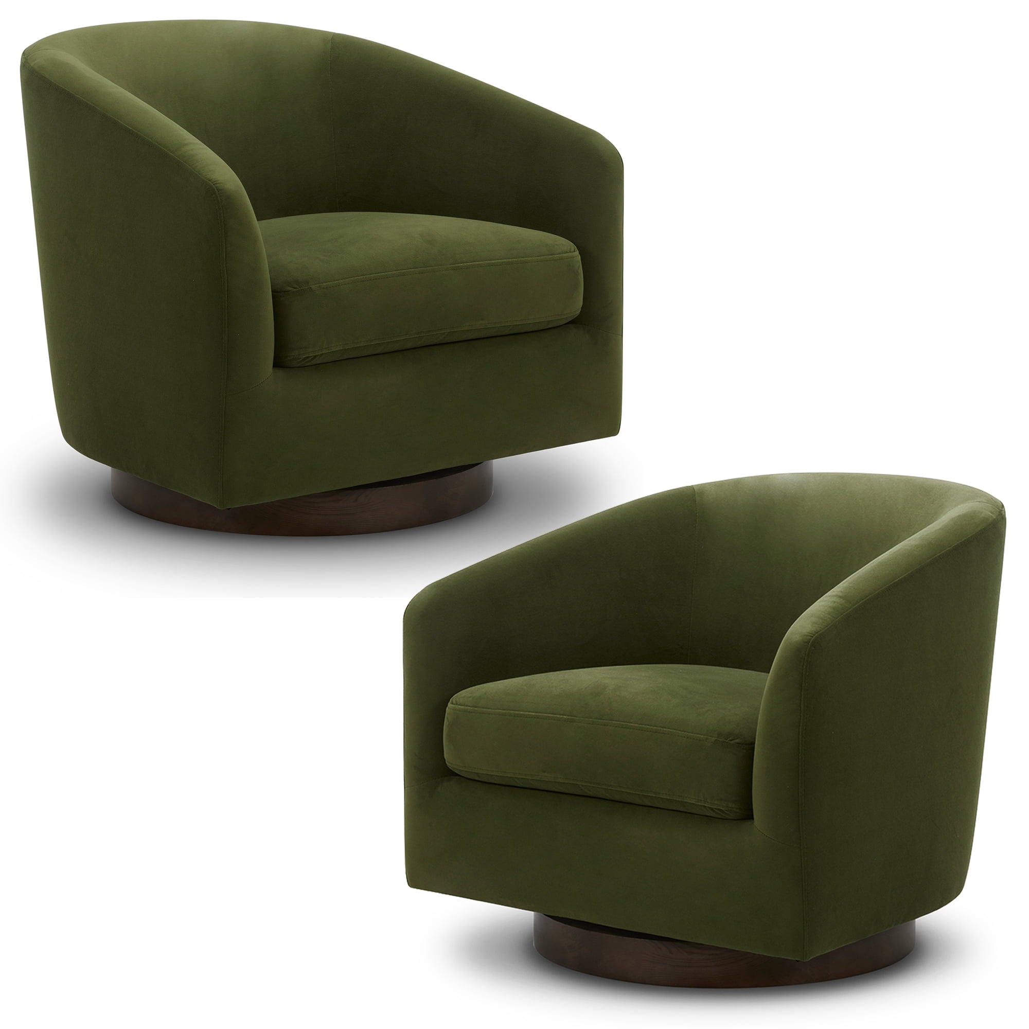 CHITA Swivel Accent Chair Set of 2, Velvet Round Barrel Arm Chair ...