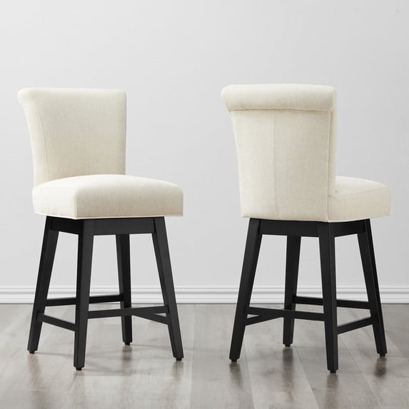 CHITA Swivel Counter Height Bar Stools with Fabric,26 inch Set of 2 ...