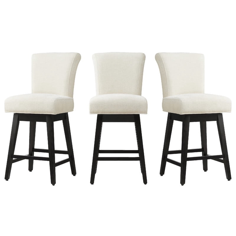 CHITA Swivel Counter Height Bar Stools with Fabric,26 inch Set of 3 ...
