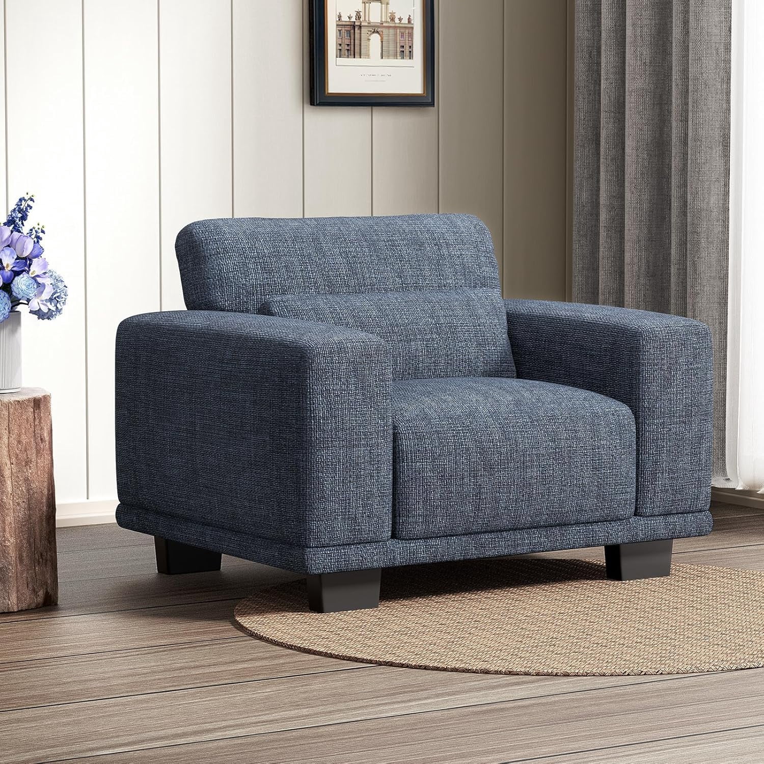 CHITOOMA 40" Oversized Accent Chair, Upholstered Armchair with Pillow ...