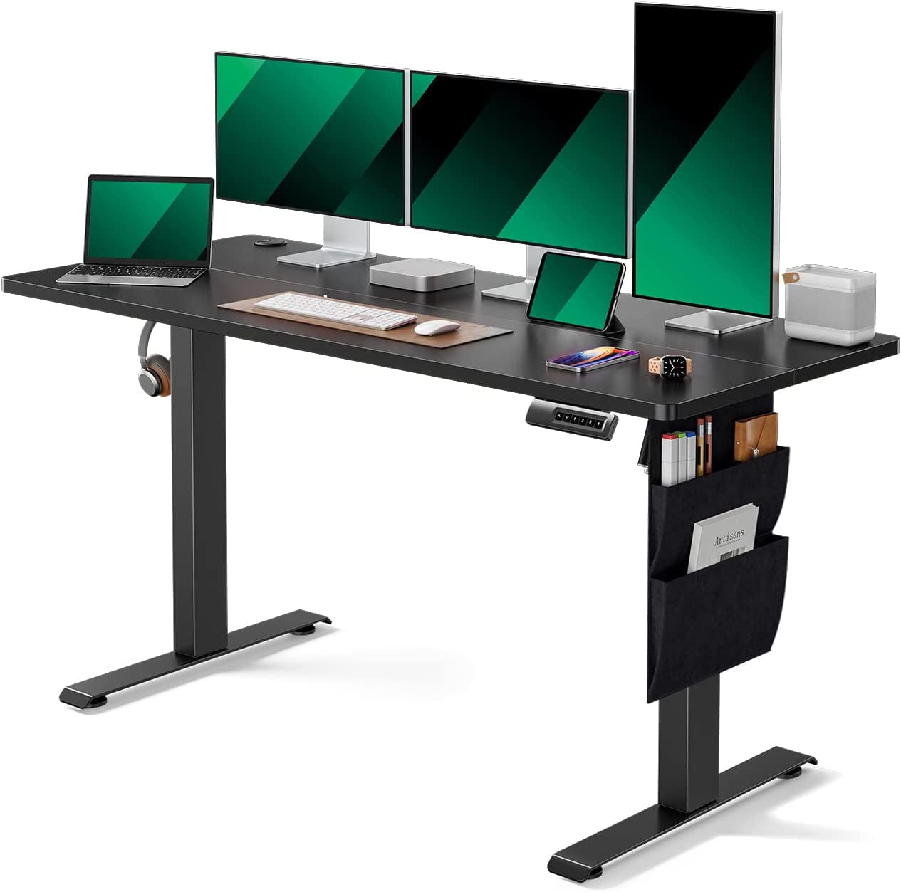 CHITOOMA 55" x 24" Electric Standing Desk with Storage Bag, Adjustable ...