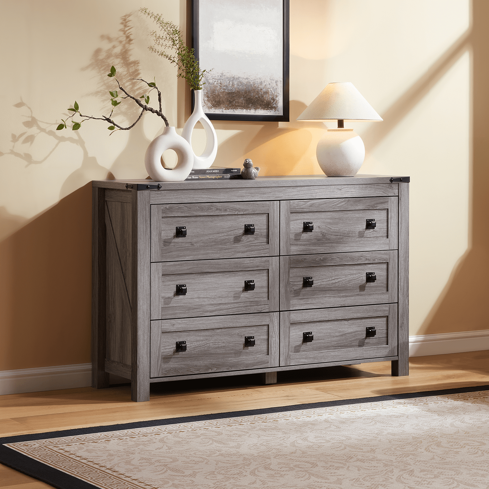 CHITOOMA 6 Dresser for Bedroom Wooden Chest of Drawers Dresser for ...