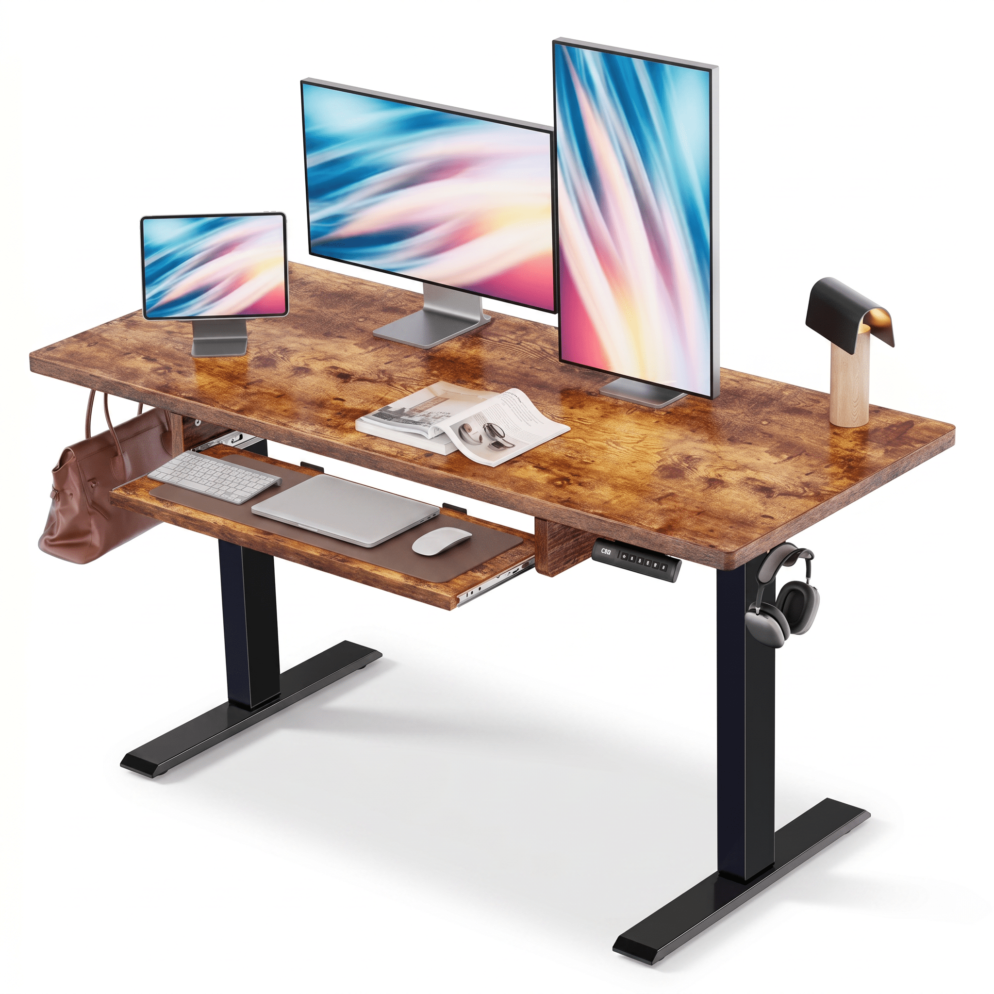 "Walmart Electric Lift Desk, 48""x24"" Adjustable, Sit Stand with Tray ...