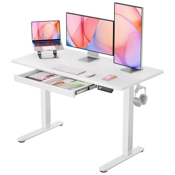 Electric Standing Desk with Monitor Shelf, 47 x 24 Inches Height ...