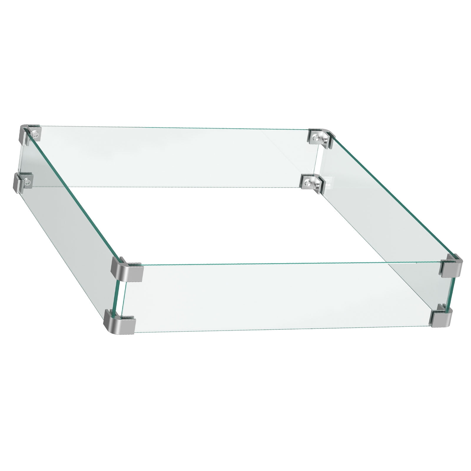 CHITOOMA Tempered Glass Wind Guard for Fire Pits, Universal Fit for 28 ...