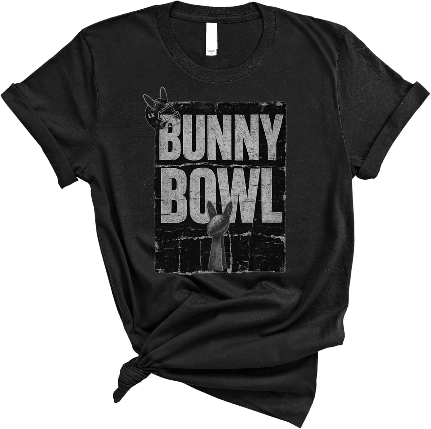 CHIUNL Bunny Bowl Football Style T Shirt, Vintage Washed & Distressed ...