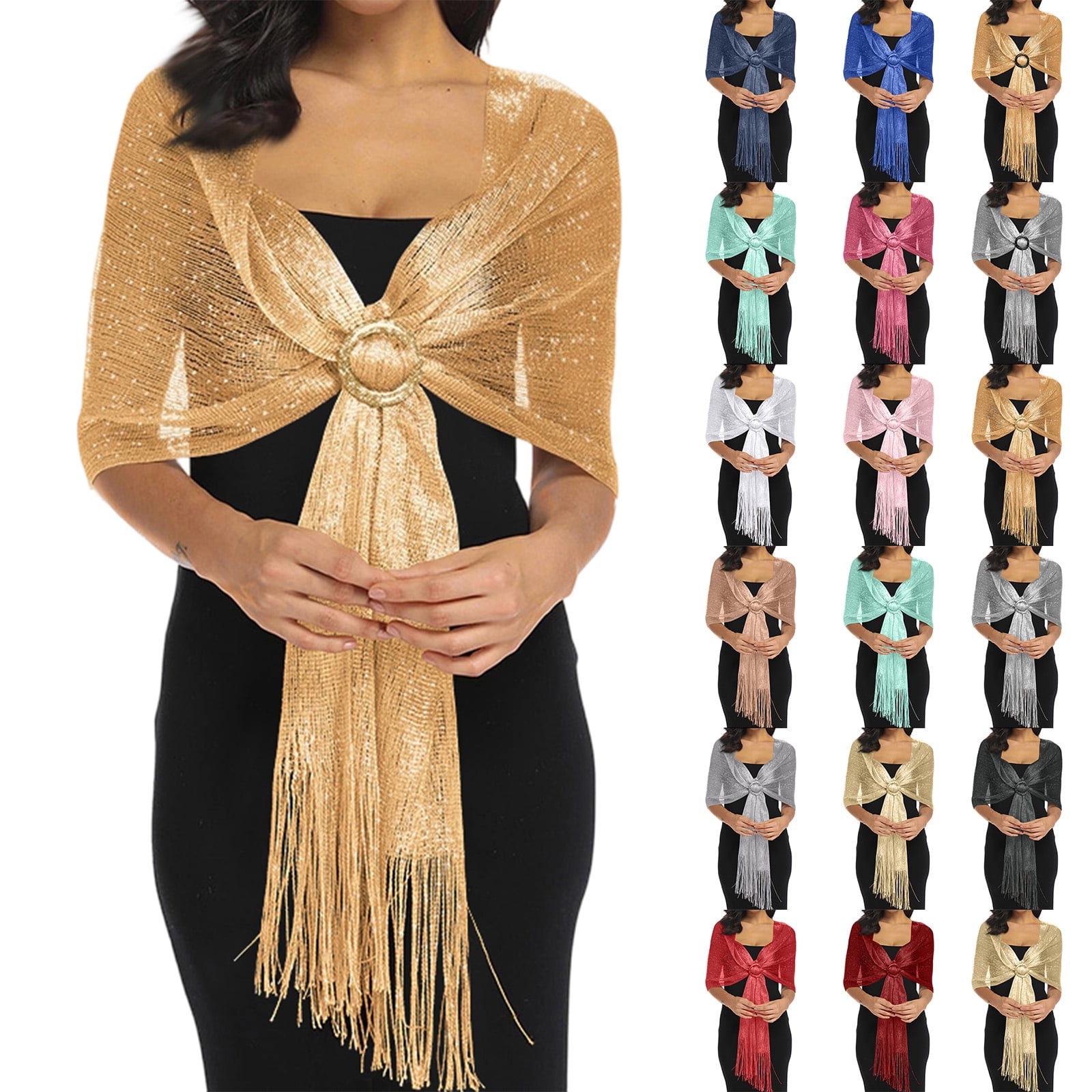 CHIUNL Elegant Flat Shawl Wraps for Women - Suitable for Evening Dress ...