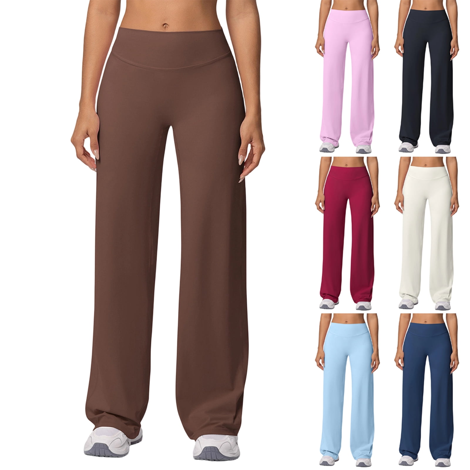 CHIUNL Wide Leg Yoga Pants for Women, High Waisted Dress Pants with ...