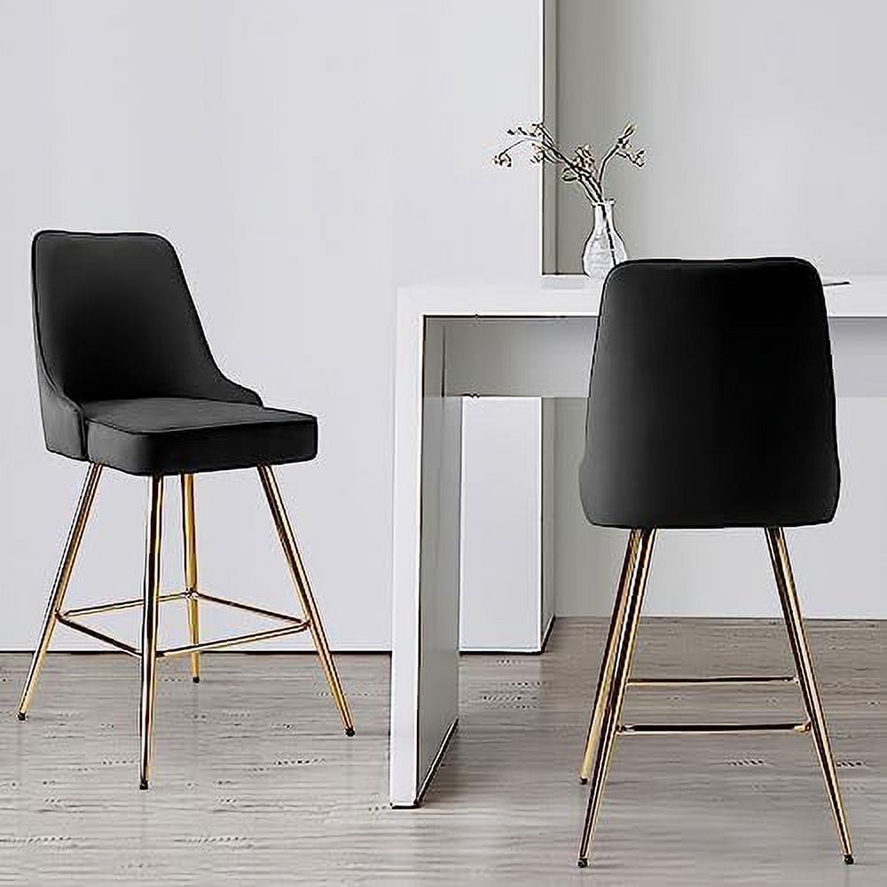 CHIUOJN Gold Stools (Grey) Modern 26 Inch Counter Stool Comfy ...