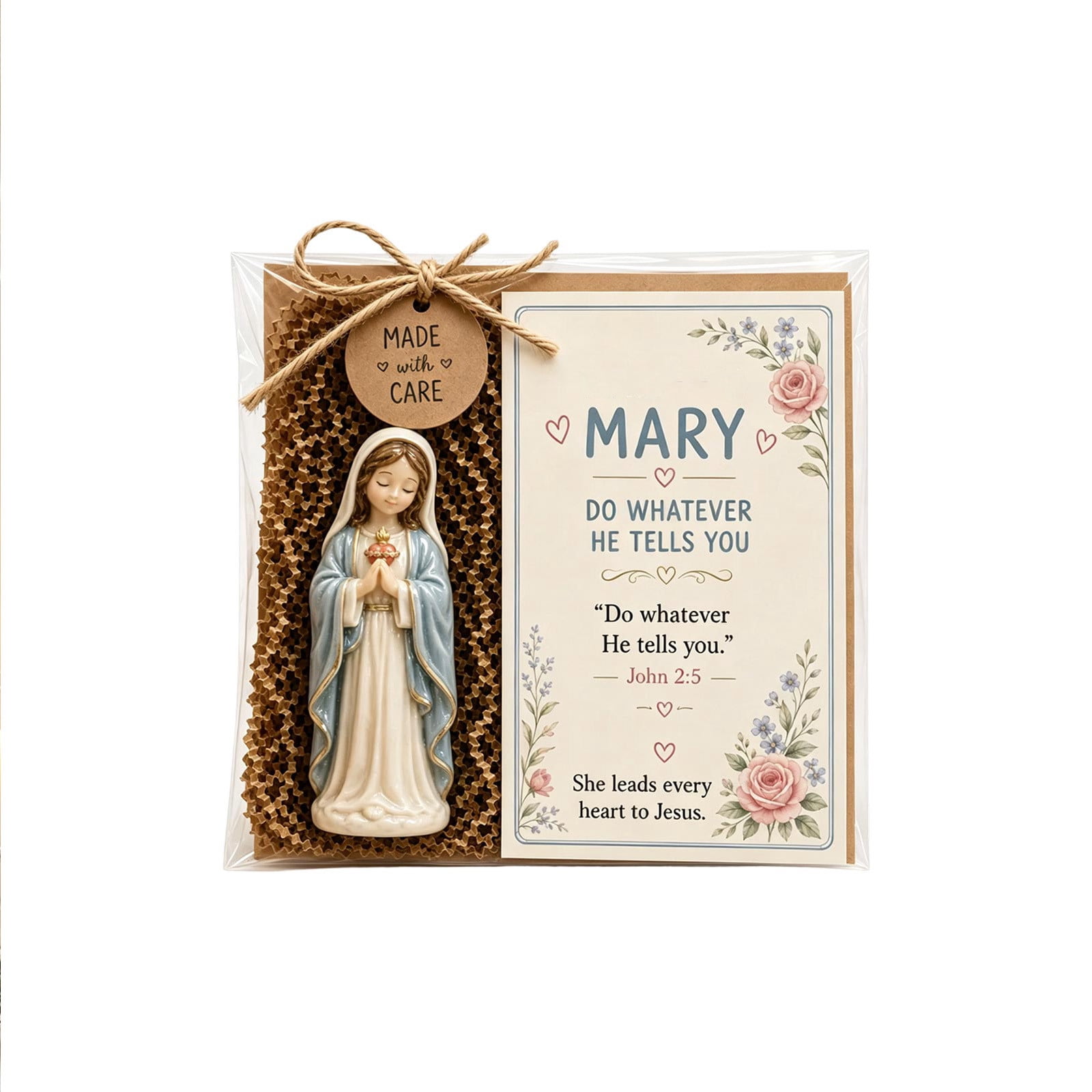 CHJK Faith Pocket Hug Glass Keepsake, Mary Religious Gifts with ...
