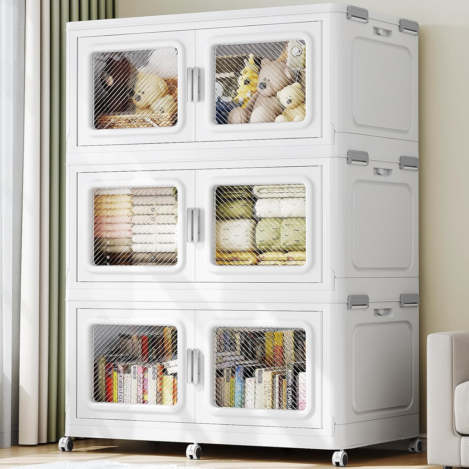 CHLET 165Gal Extra Large Storage Bins with Lid, 660Qt Plastic Stackable ...