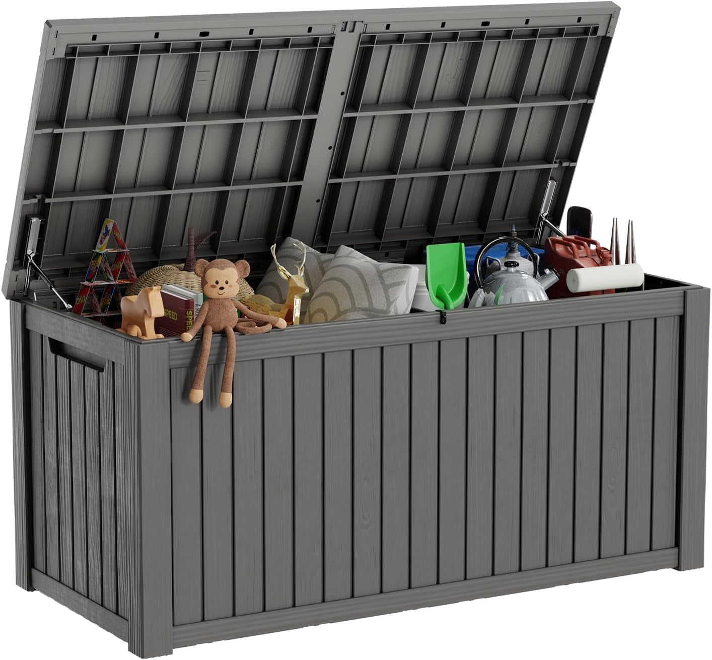 CHLET 180 Gallon Waterproof Outdoor Storage Box,Resin Deck Box,Lockable ...