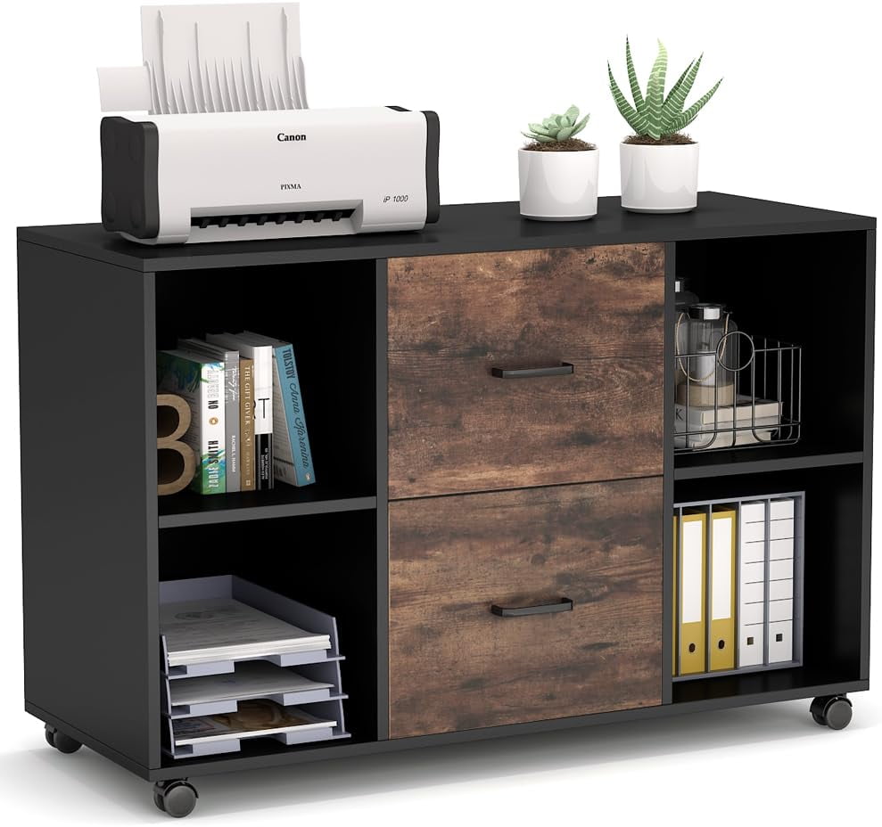 CHLET 2 Drawer File Cabinet, Large Mobile Lateral Filing Cabinet for ...