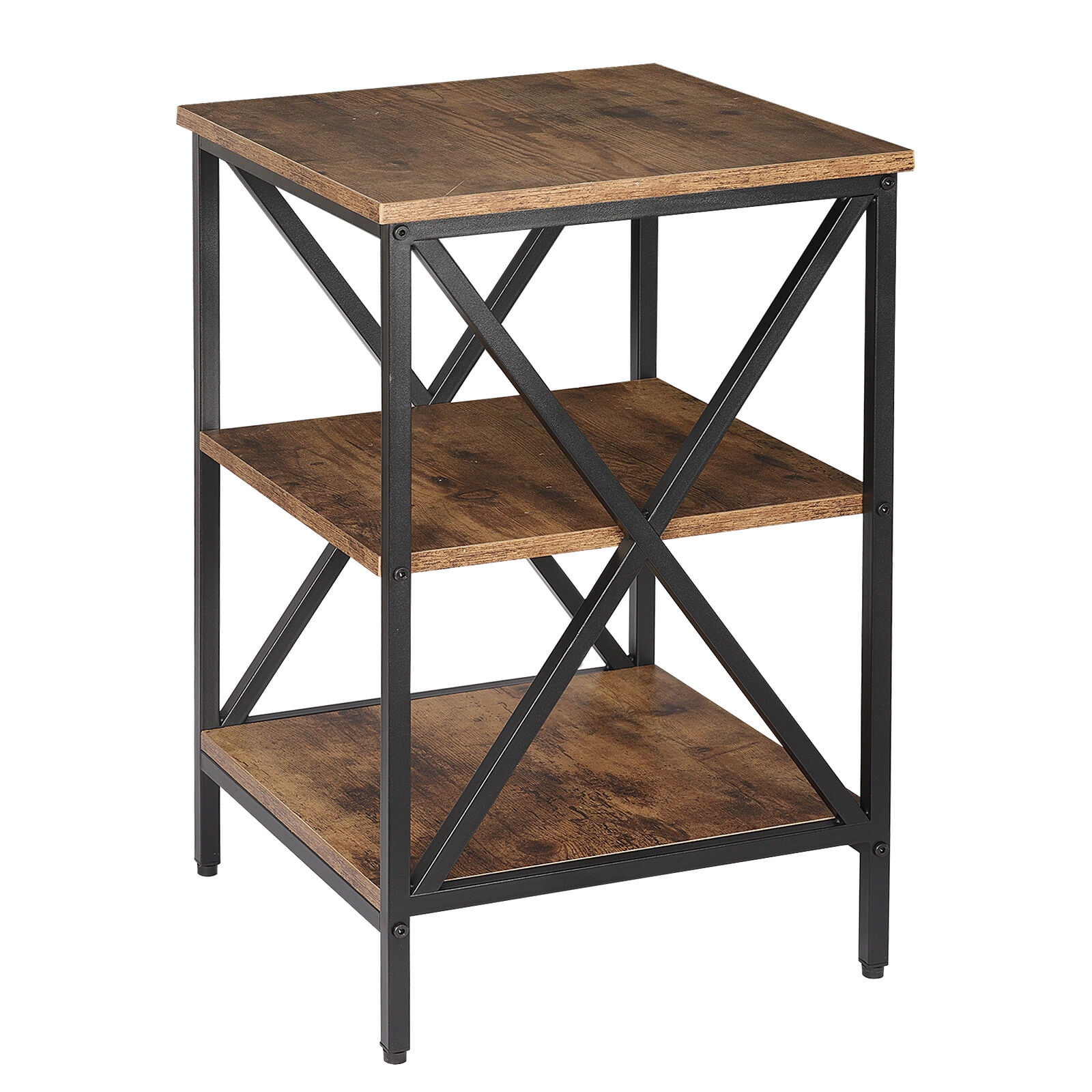 CHLET 3-Tier Side Table with Shelves - Heavy Duty Square Accent Table ...