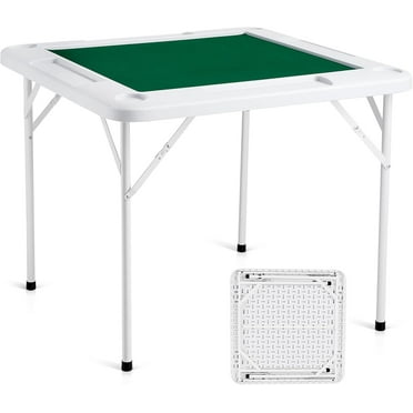 Bene Casa Foldable Domino Table with Built-In Drink Holders, 38” x 38 ...