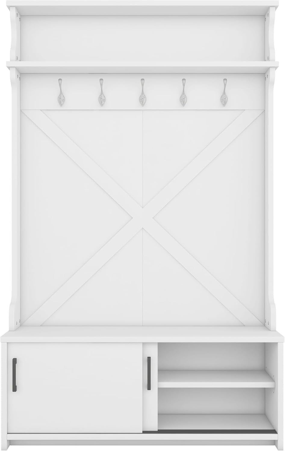 CHLET Hall Tree with Elegant Storage Bench, Ample Space for Shoes and ...