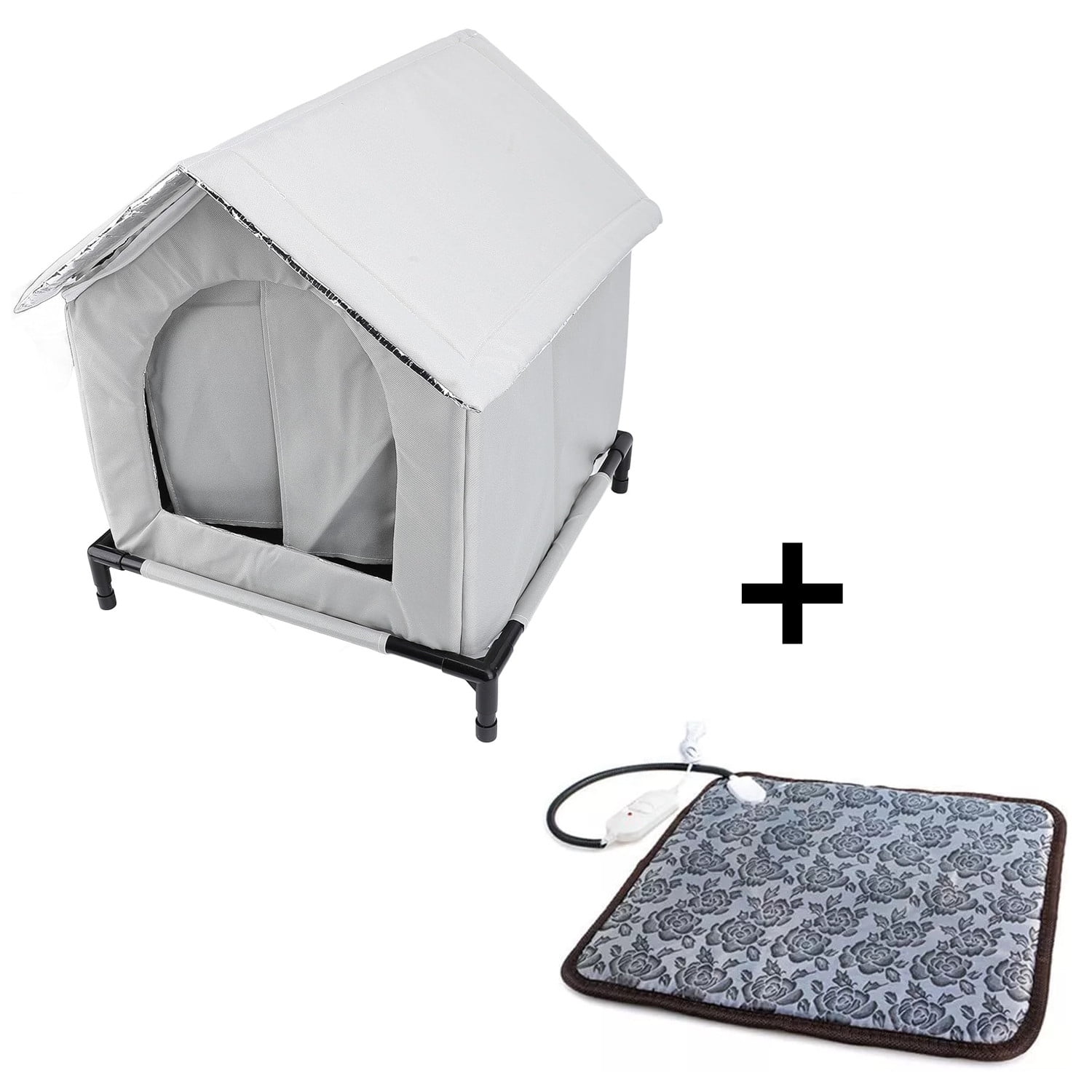 CHLET Heated Cat House for Outside Winter, Outdoor Cat Shelter with ...