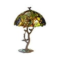 CHLOE 2 Light Tiffany featuring Leafs & Grapes Table Lamp Oval Shape 20 ...